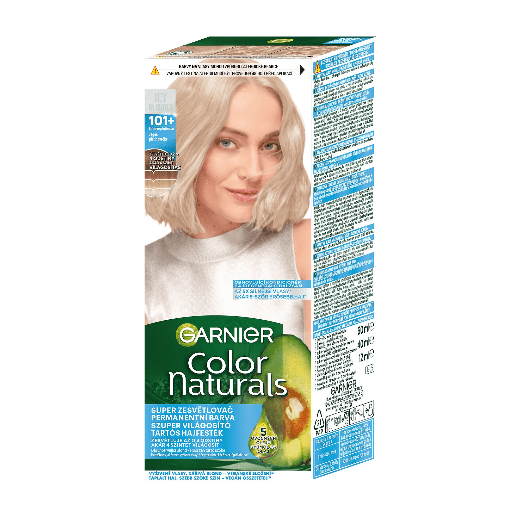 GARNIER Color naturals 101+ Icy Platinum Blonde super lightener ...
