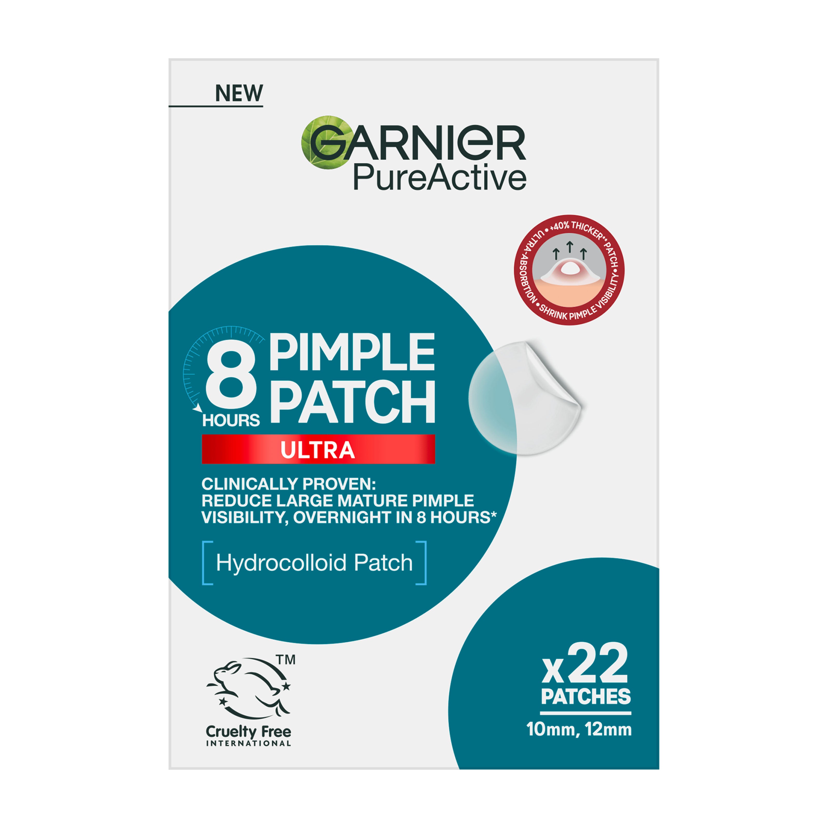 Garnier PureActive Pimple Patch Ultra Hydrocolloid Plastre, 22 stk ...
