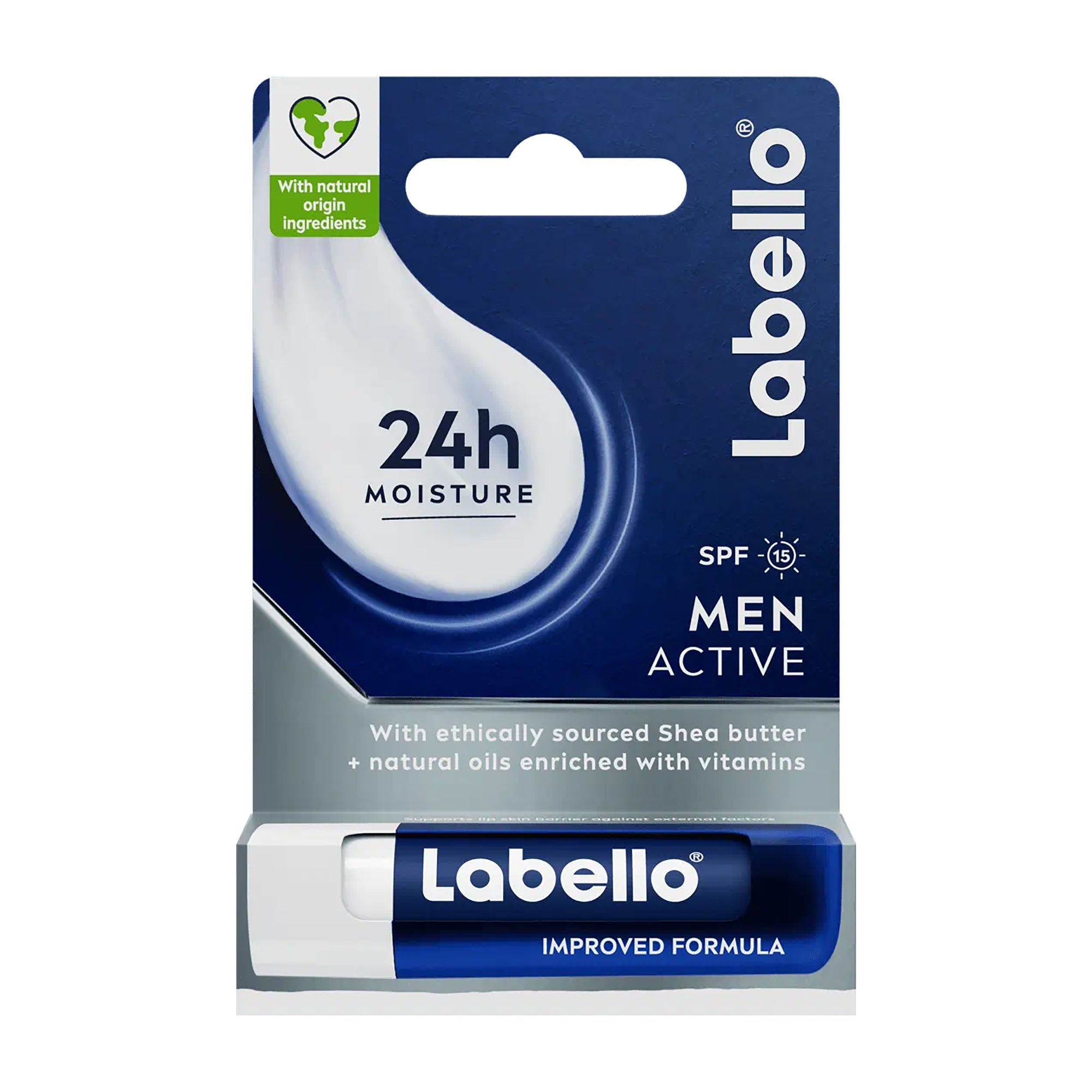 Labello Men Active 24h Lippenpflegestift LSF 15, 4,8 g – Peppery Spot