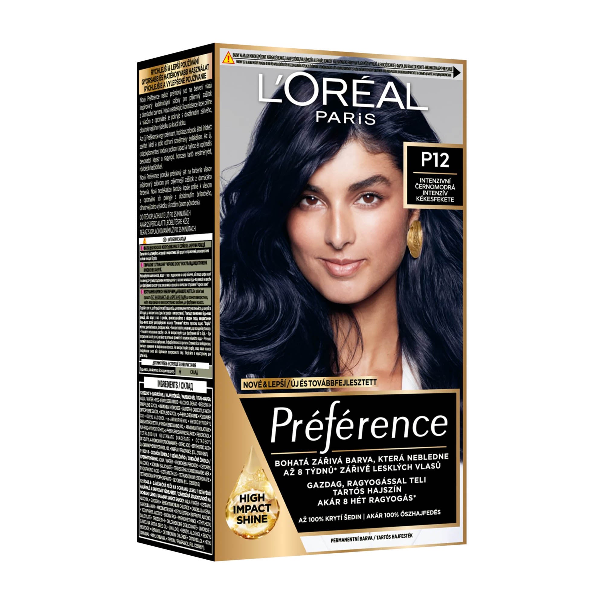 Loreal Paris Preference P12 Intense Blue Black permanent hair color ...