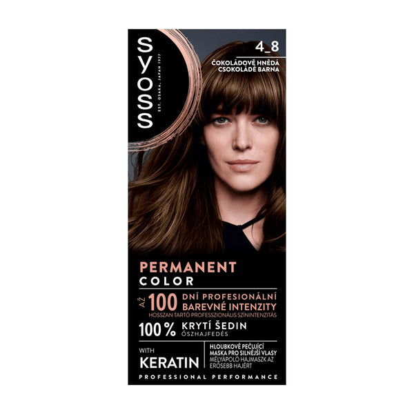 Syoss Professional 4_8 Chocolate Brown permanent color – Peppery Spot